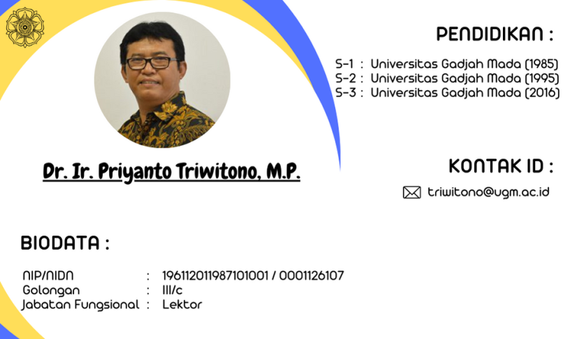 Dr. Ir. Priyanto Triwitono, M.P. – Program Pascasarjana FTP UGM